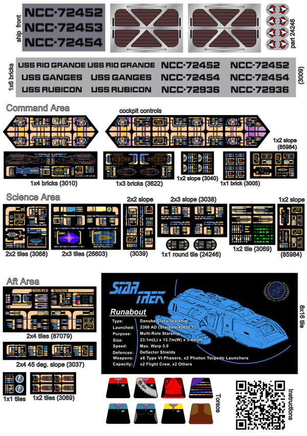 DS9 Runabout MOC Stickers (TNG-07) – StickyBrickit